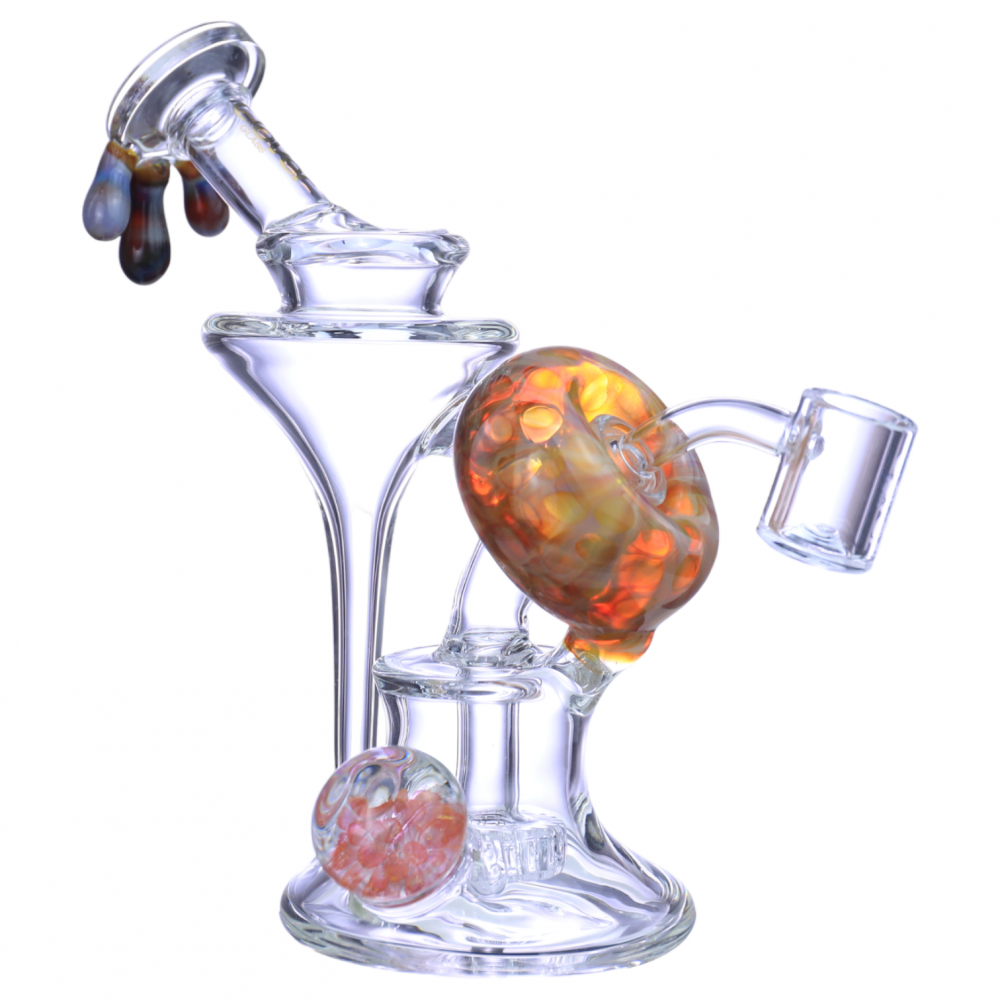 Skygate Wholesale | Clover Glass - 6.8" Fumed Gourd Regal Masterpiece w/ Matrix Perc Water Pipe